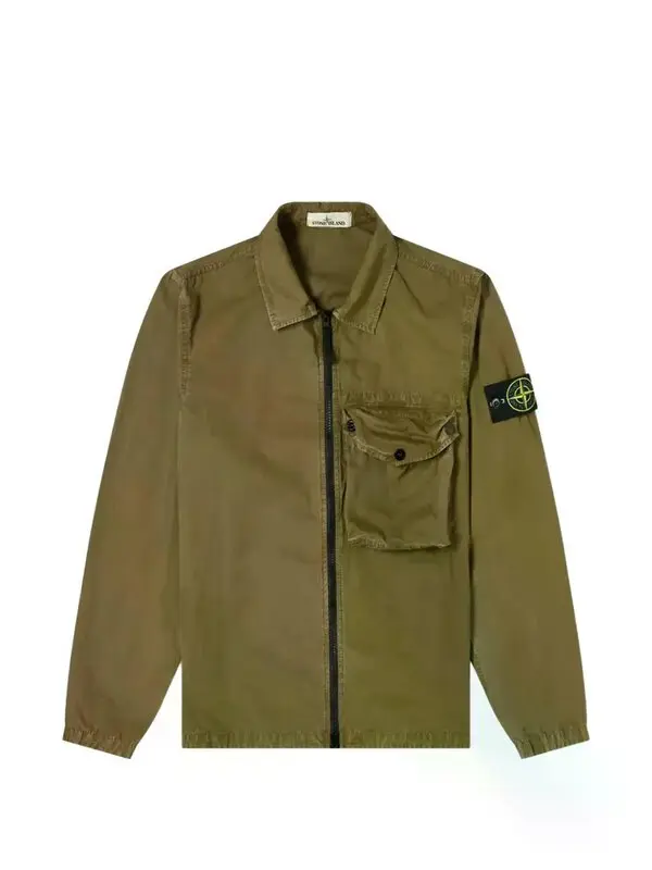 Stone Island Zip-up Pocket Overshirt - Green