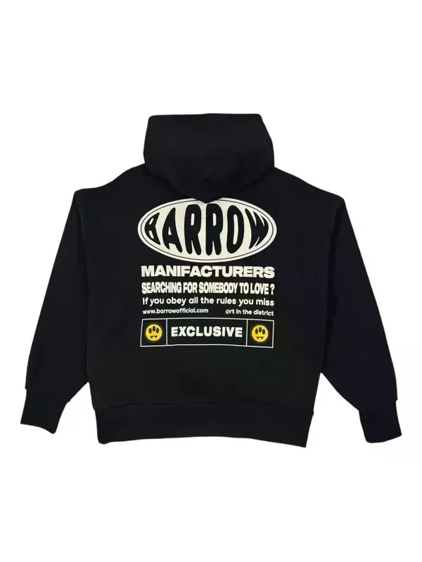 BARROW Logo-print Hoodie - Black