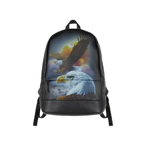 Supreme X Mm6 Maison Margiela Eagle Leather Backpack - Black