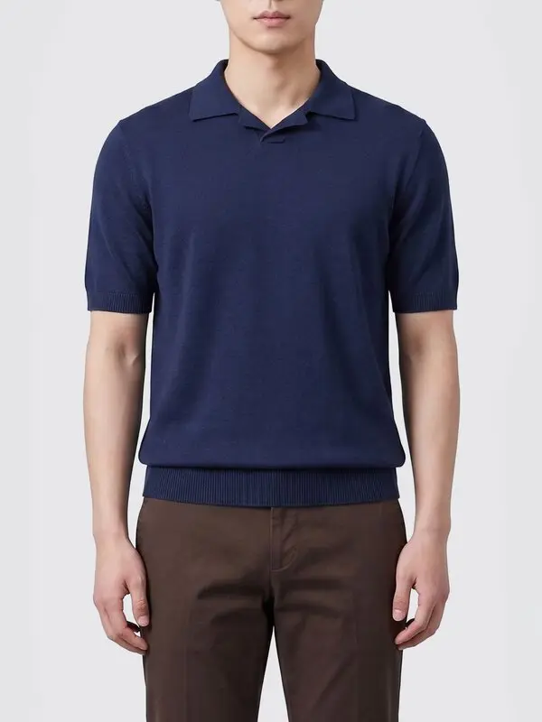Eleventy Cotton Knit Polo Shirt