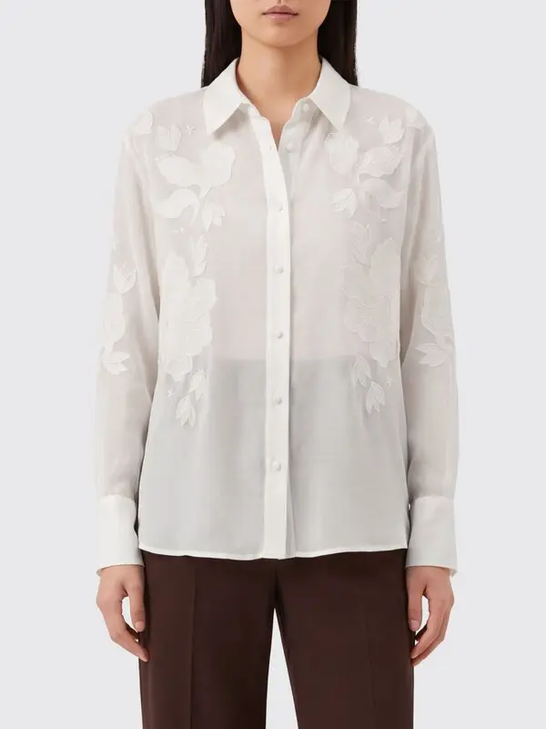 FORTE_FORTE Embellished Shirt With Classic Collar - Ivory