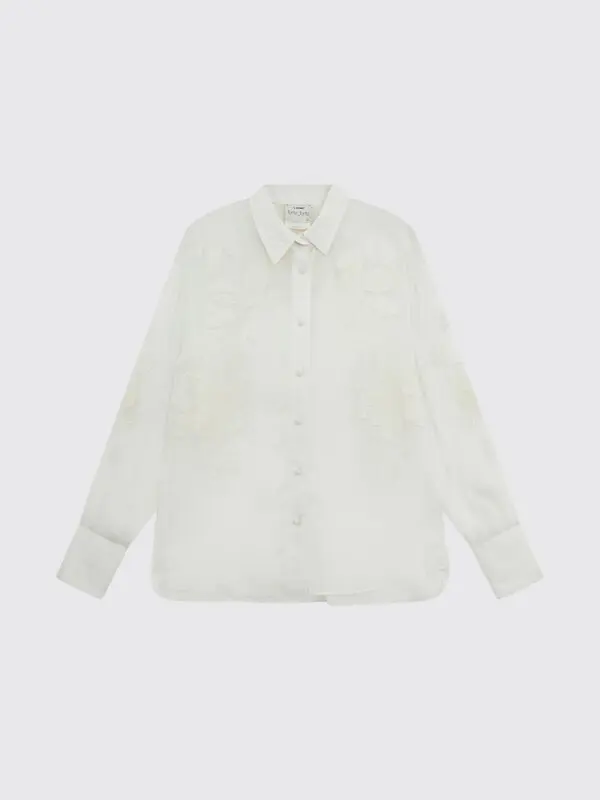 FORTE_FORTE Embellished Shirt With Classic Collar - Ivory