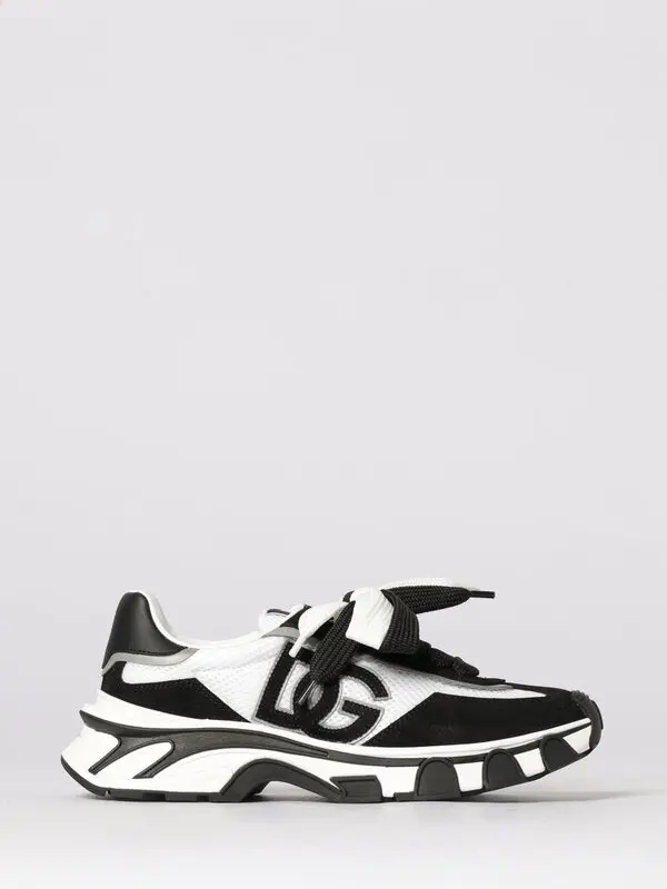 Dolce & Gabbana Dg Country Road Suede And Mesh Sneakers - White 1