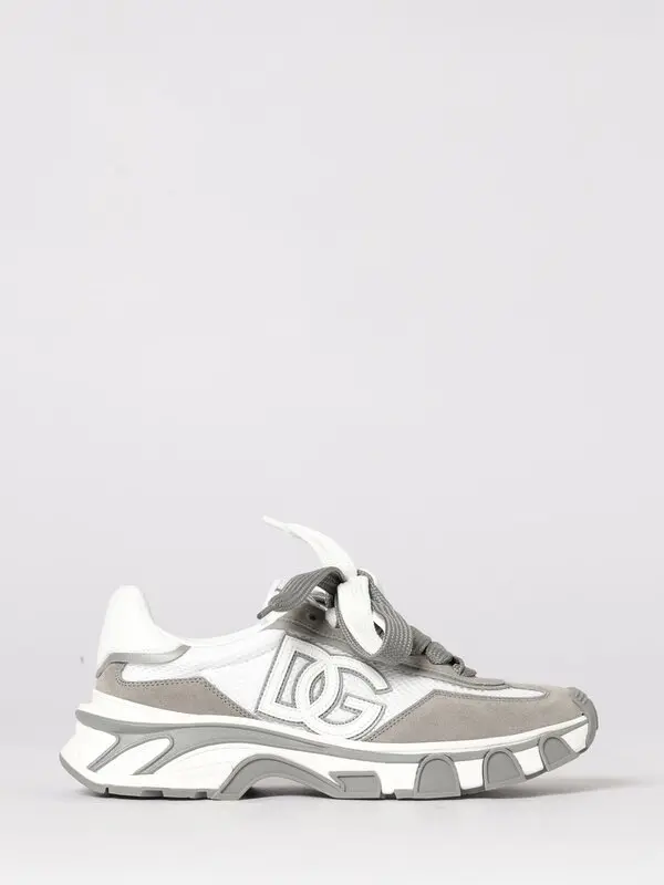 Dolce & Gabbana Dg Country Road Suede And Mesh Sneakers - White