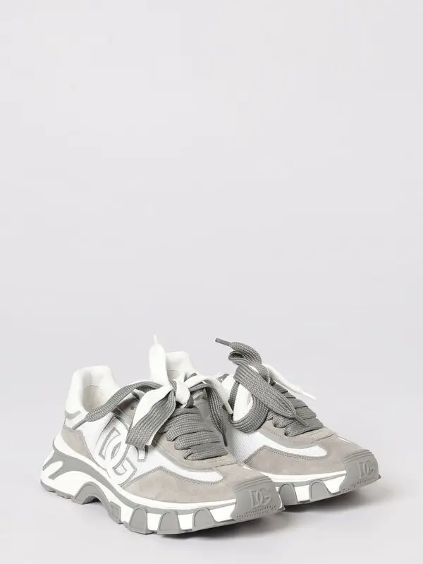 Dolce & Gabbana Dg Country Road Suede And Mesh Sneakers - White