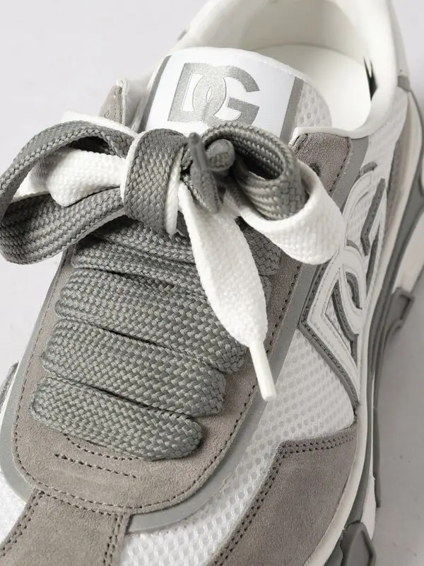 Dolce & Gabbana Dg Country Road Suede And Mesh Sneakers - White