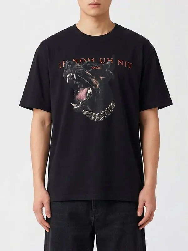 IH NOM UH NIT Printed Cotton T-shirt - Black