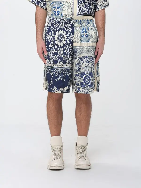 IH NOM UH NIT Viscose Shorts With Floral Print - Blue