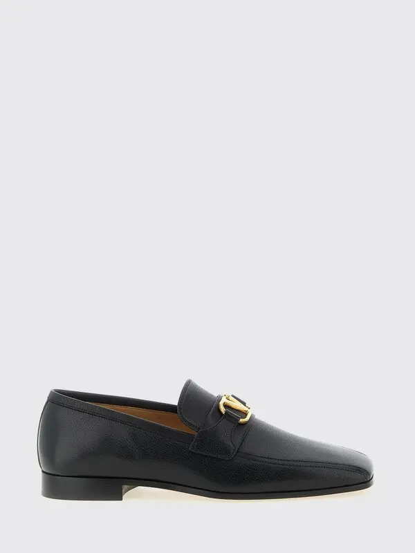Valentino Garavani Vlogo Signature Natural Grain Leather Loafers