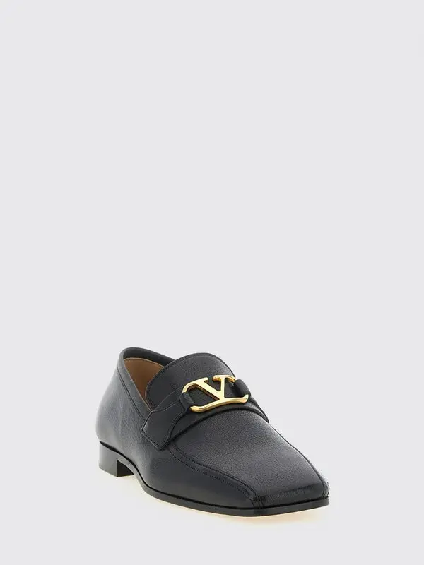 Valentino Garavani Vlogo Signature Natural Grain Leather Loafers