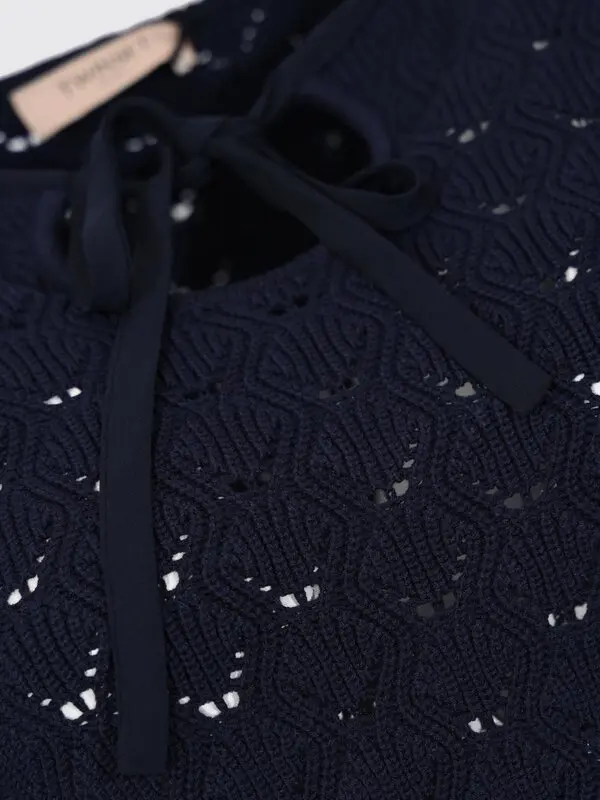 TWINSET Knit Pullover With Tie Neck Detail