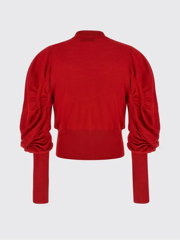 VIVIENNE WESTWOOD Wool And Silk Cardigan With Embroidered Orb - Red