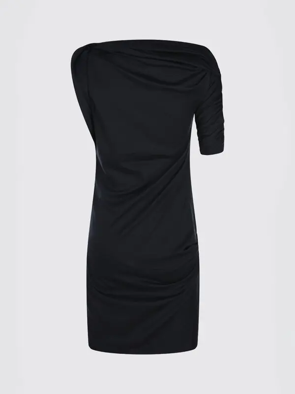 Jacquemus Asymmetrical Ruched Dress - Black