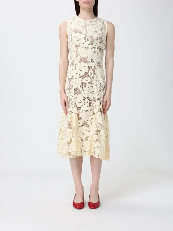 SELF-PORTRAIT Lace Midi Dress - Yellow