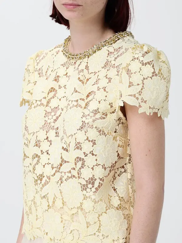 SELF-PORTRAIT Lace Top - Yellow