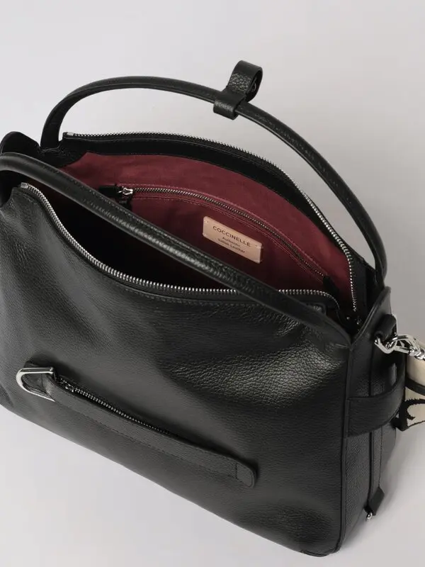 COCCINELLE Gretel Grained Leather Handbag - Black