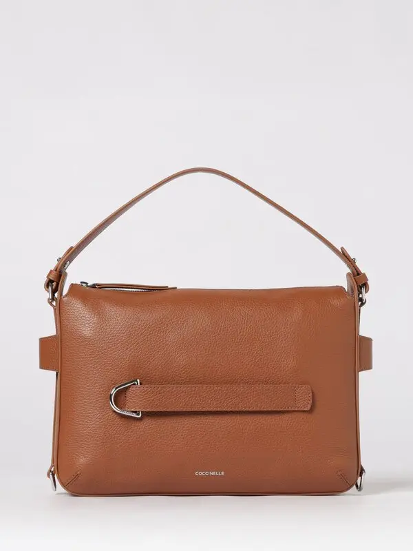 COCCINELLE Gretel Grained Leather Shoulder Bag - Brown