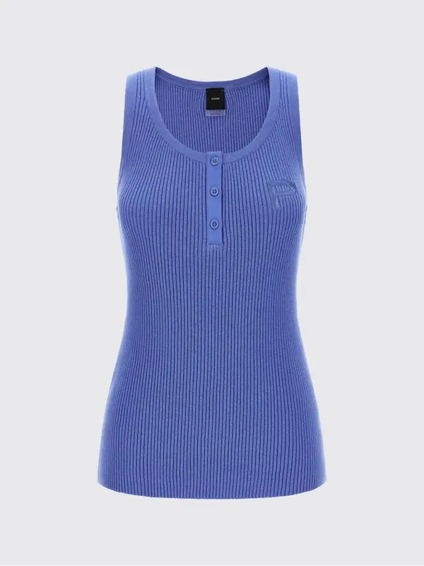 Pinko Ribbed Tank Top With Button Detail