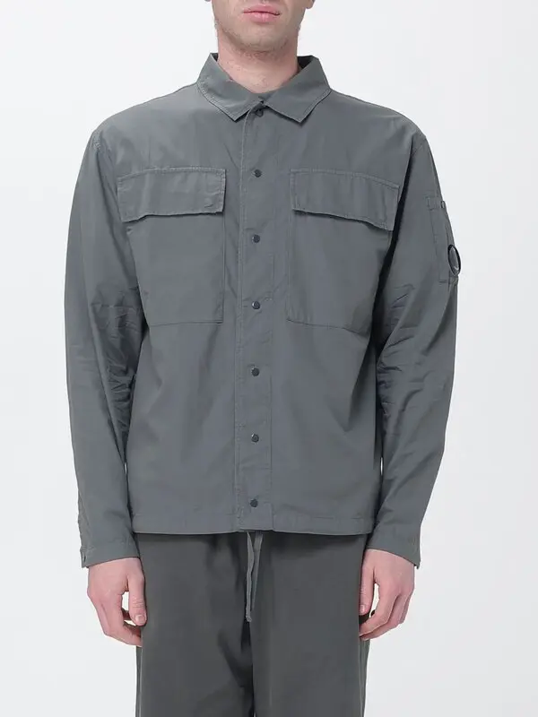 C.P. COMPANY Utility Jacket With Lens Detail - Grey