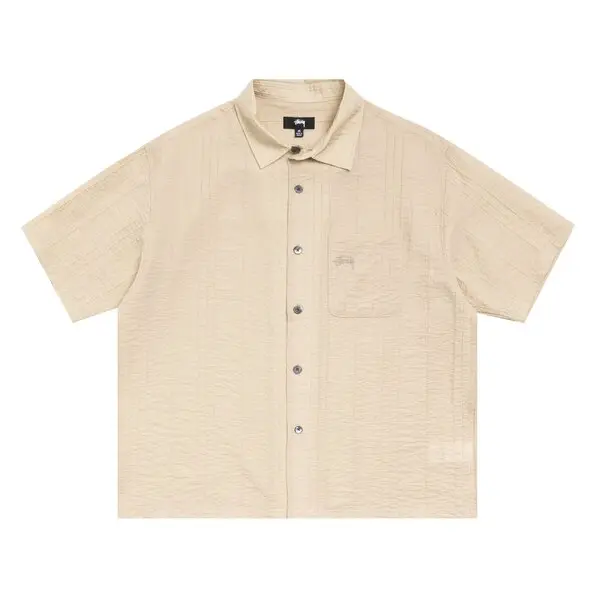 StÜssy Pleated Textured Shirt - Tan