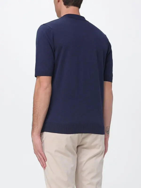Eleventy Basic Cotton And Linen Polo Shirt - Blue