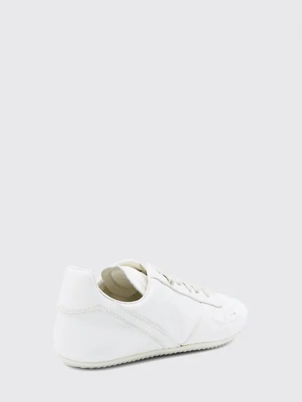 Rick Owens Smooth Leather Low Top Sneakers - Milk