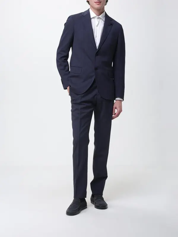 LARDINI Single-breasted Virgin Wool Suit - Blue