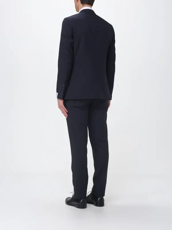 Caruso Single-breasted Wool Blend Suit By - Blue