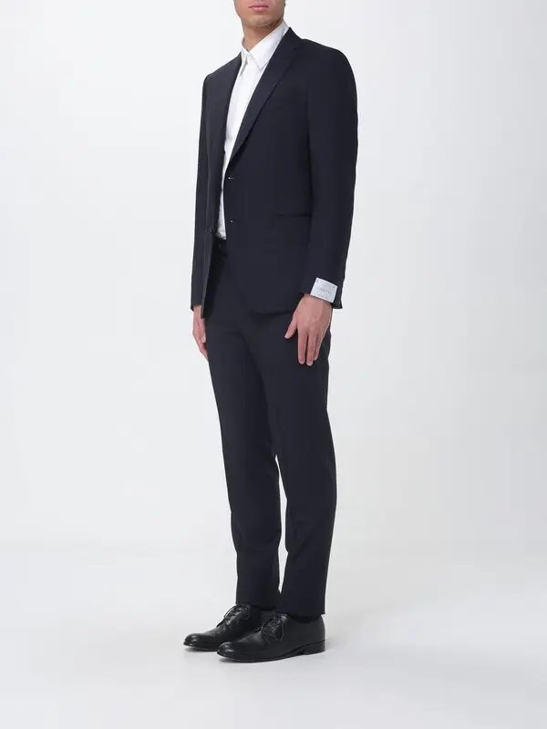 Caruso Single-breasted Wool Blend Suit By - Blue