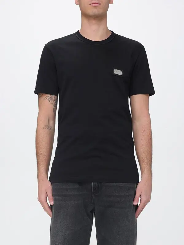 Dolce & Gabbana Cotton T-shirt With Logo - Black