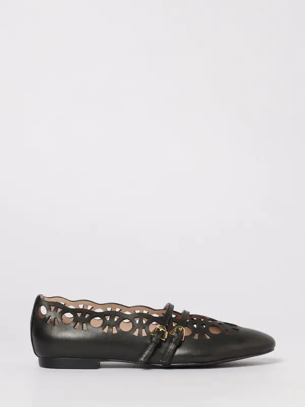 COCCINELLE Laser Cut Ballet Flats - Black