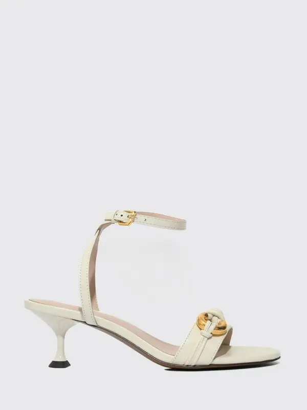 COCCINELLE Heeled Sandals With Ankle Strap - Pearl