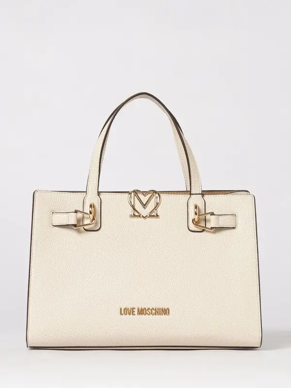 Moschino Grained Faux Leather Top Handle Bag