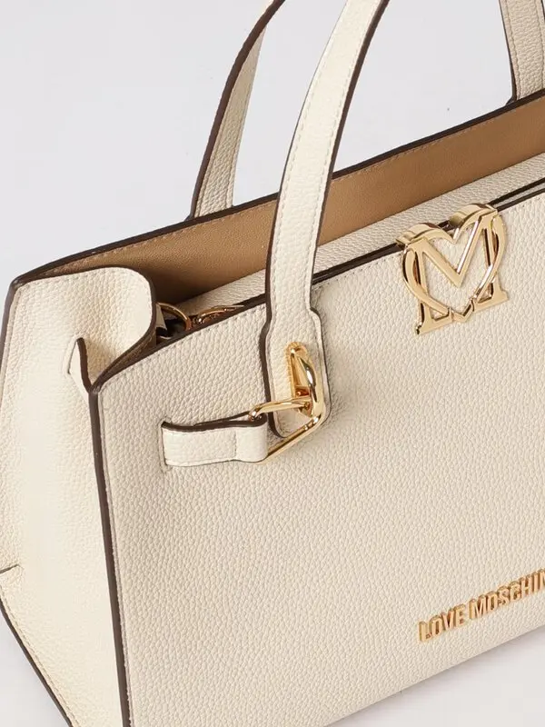 Moschino Grained Faux Leather Top Handle Bag