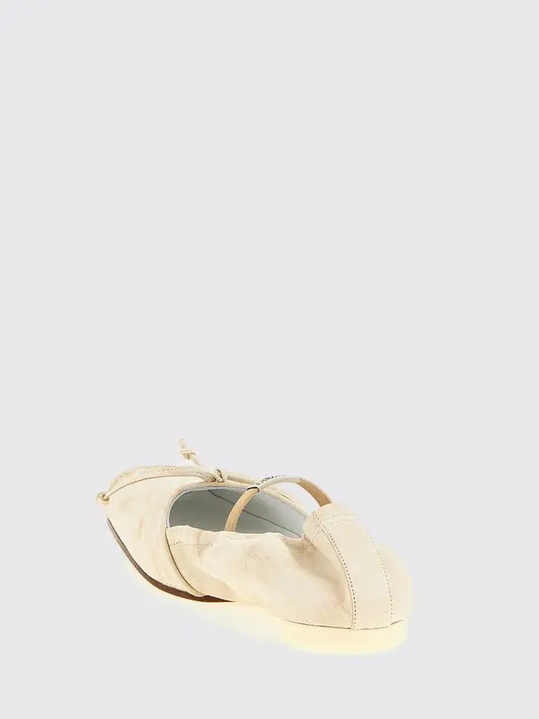 MAISON MARGIELA Laminated Leather Ballerina Flats - Beige