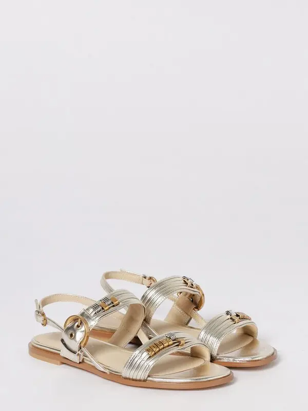 Pinko Milly 08 Leather Sandals - Grey