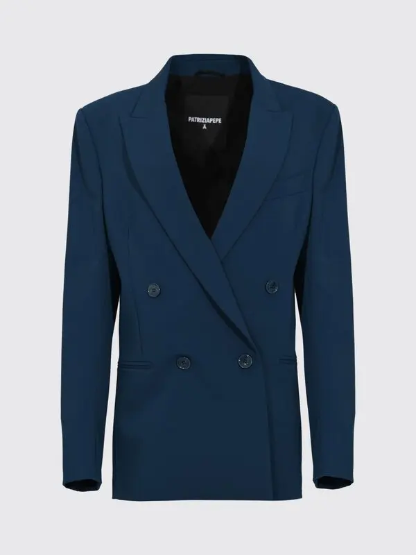 Patrizia Pepe Double-breasted Viscose Blend Blazer - Blue