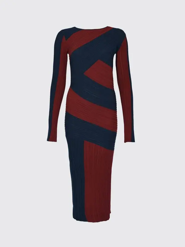Patrizia Pepe Ribbed Midi Dress With Abstract Pattern