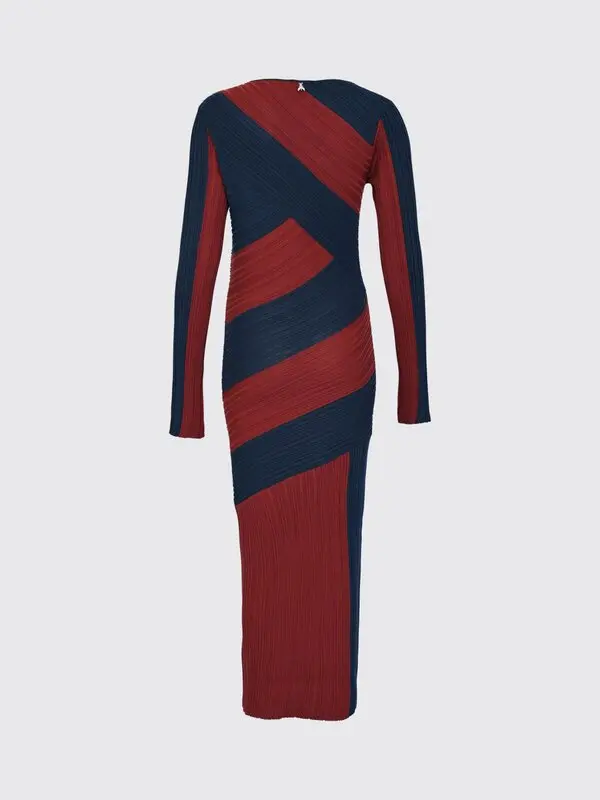 Patrizia Pepe Ribbed Midi Dress With Abstract Pattern
