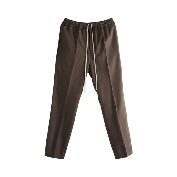 Rick Owens Slim Fit Drawstring Long Pants - Brown