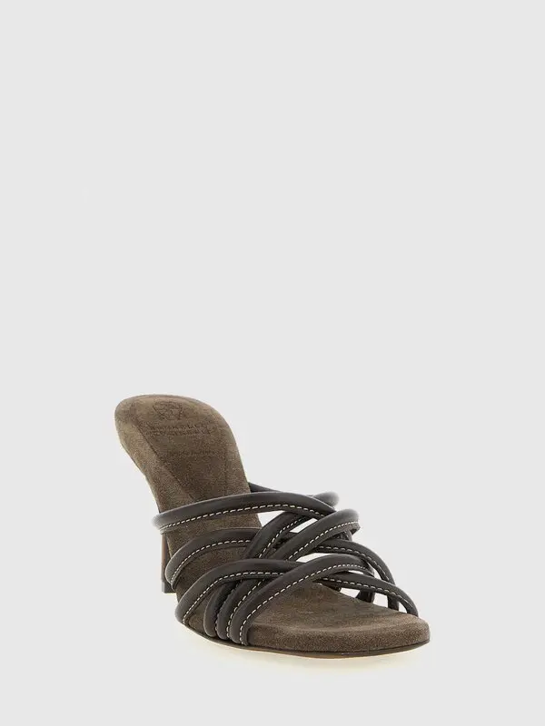 Brunello Cucinelli Leather Mule Sandals