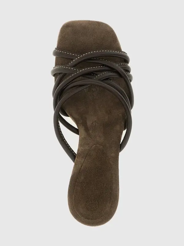 Brunello Cucinelli Leather Mule Sandals
