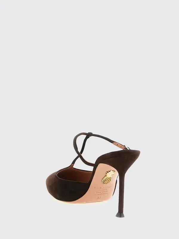 AQUAZZURA Sorbonne Suede Mules With Stiletto Heel