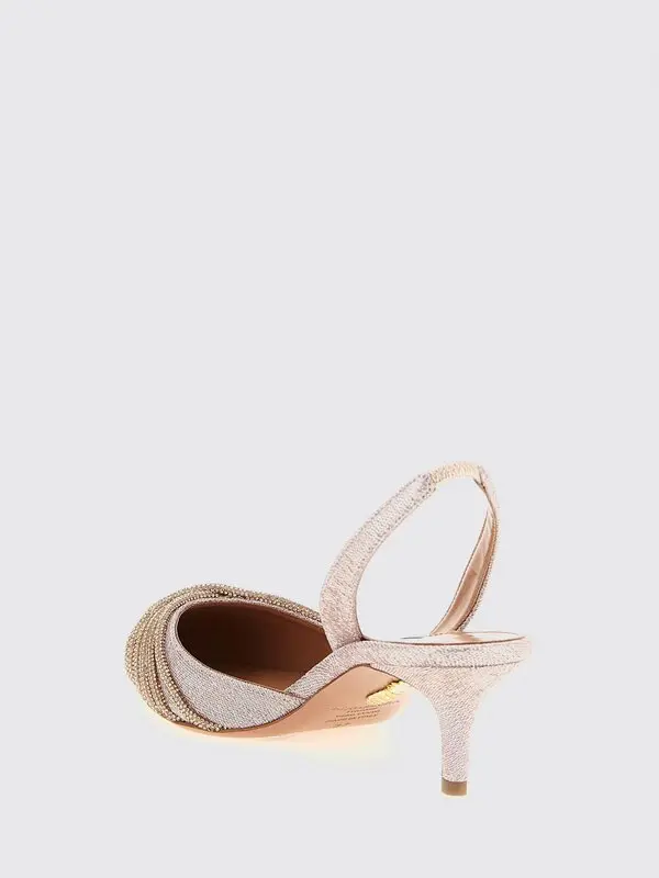 AQUAZZURA Gatsby Embellished Lurex Slingback Pumps