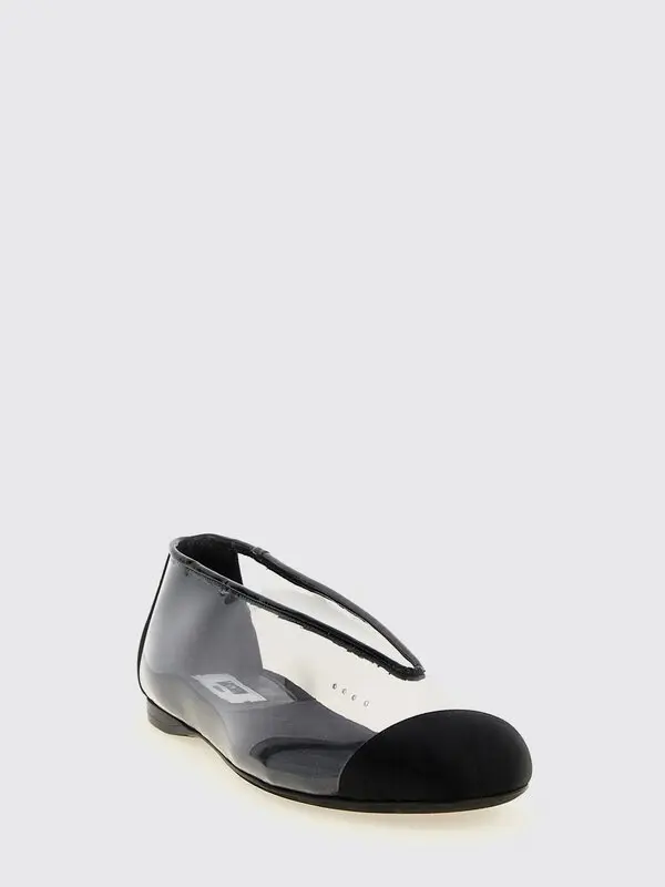 Moschino Pvc And Satin Ballet Flats - Black