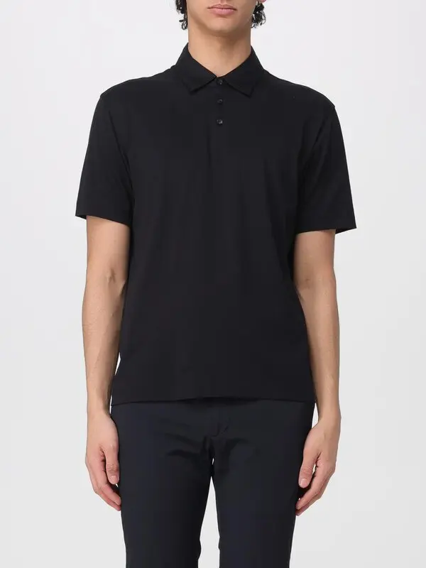 ZANONE Cotton And Silk Polo Shirt - Black