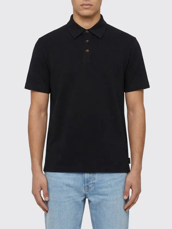 ZANONE Cotton And Silk Polo Shirt - Navy