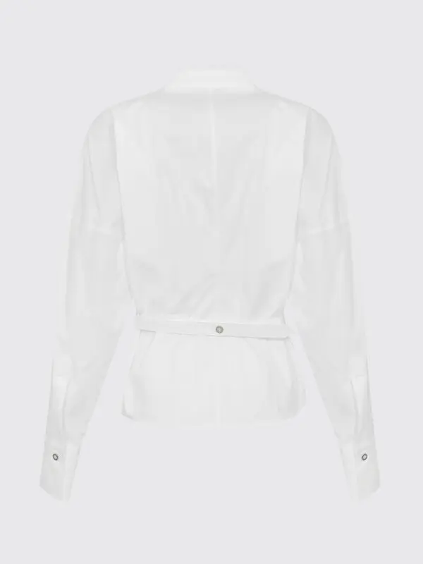 SEMICOUTURE Stretch Cotton Mandarin Collar Shirt