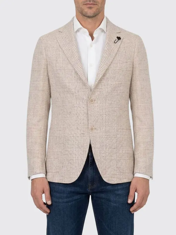 LARDINI Plaid Blazer - Beige