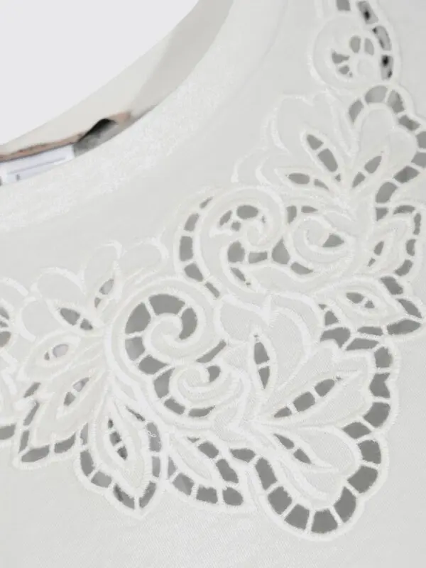 TWINSET Sleeveless Cotton Top With Embroidery - White
